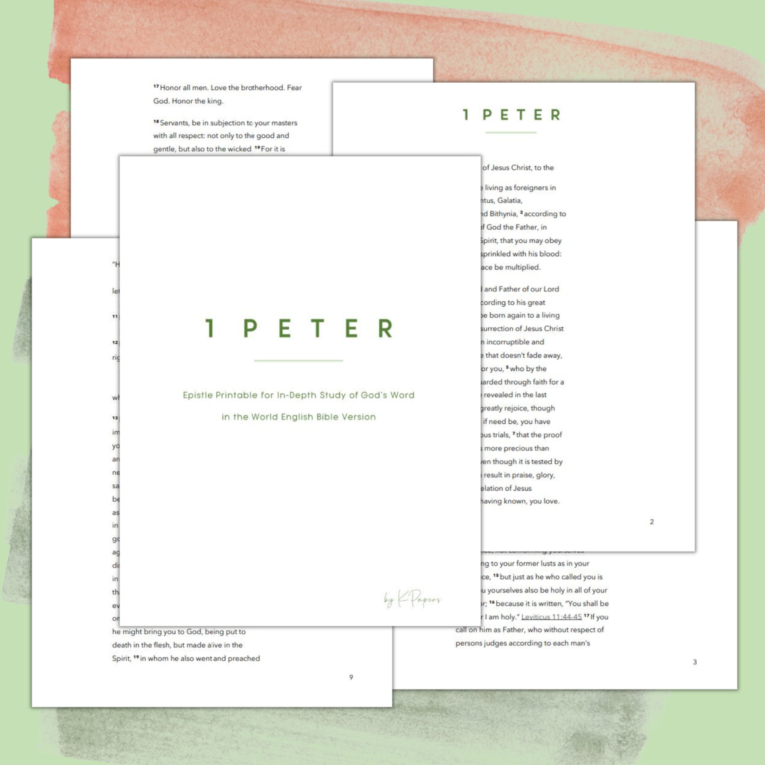 1 Peter Printable Bible Reading & Journaling Scripture Study and Notes ...