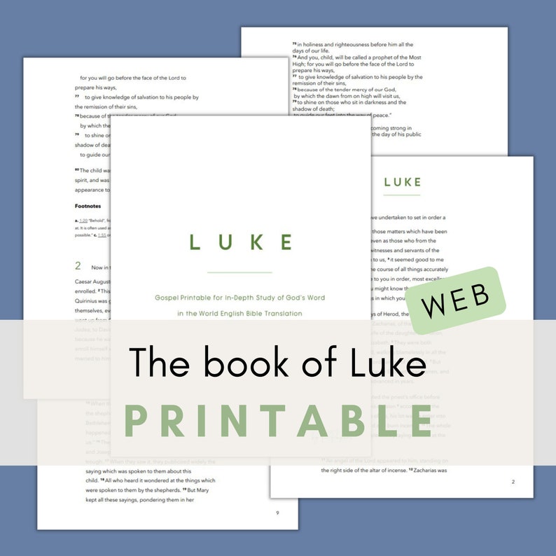 Luke Printable || Bible Reading & Journaling || Scripture Study and ...