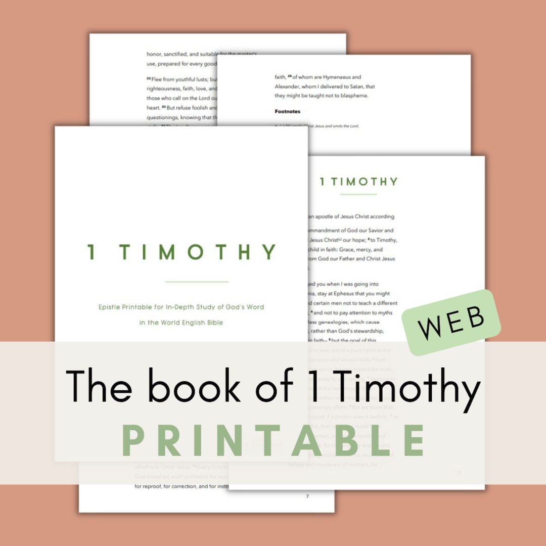 1 Timothy Printable || Bible Reading & Journaling || Scripture Study ...