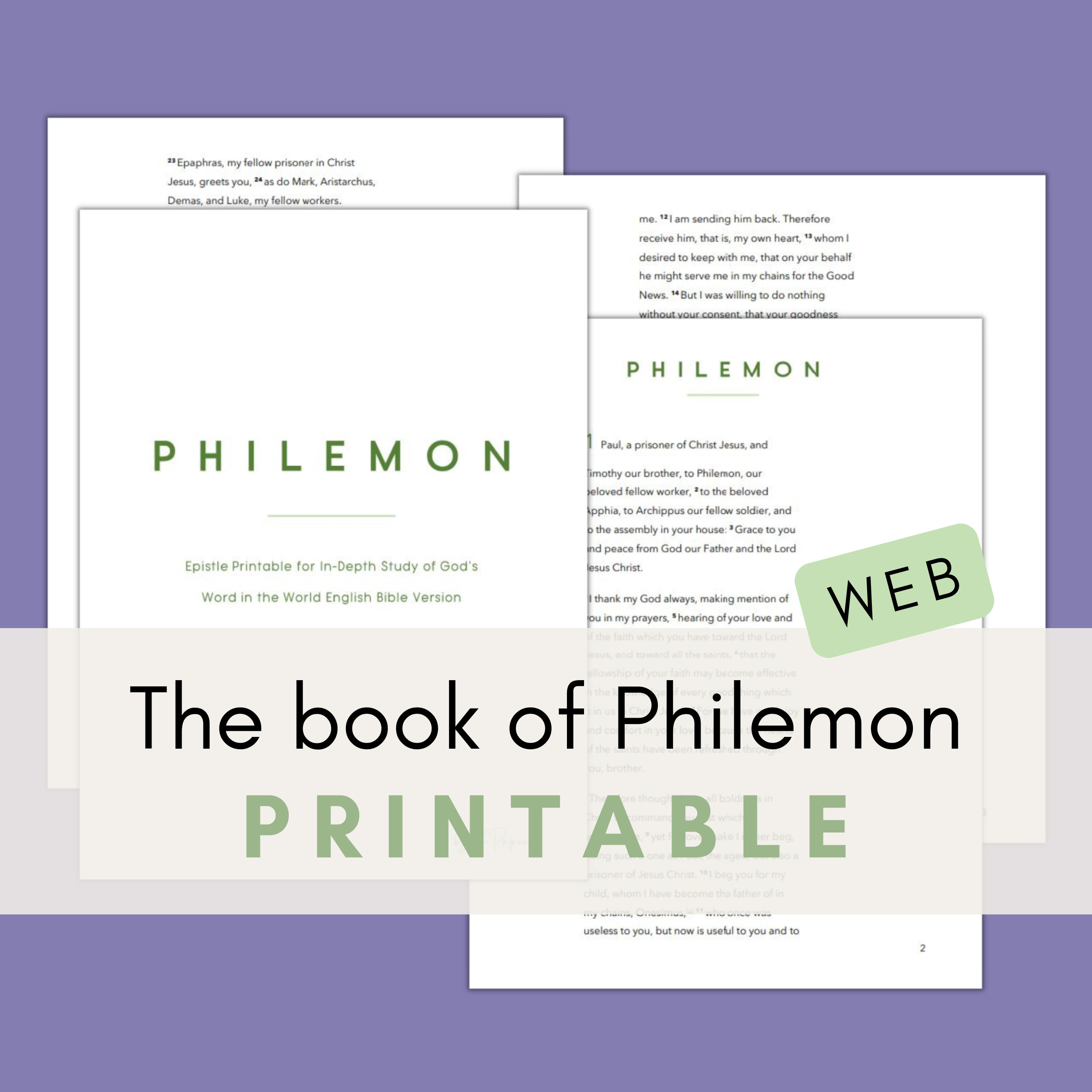 Philemon Printable Bible Reading & Journaling Scripture Study and Notes ...