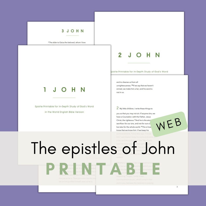 Epistles of John Printable (WEB Translation, Digital Download) - Etsy