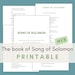 Song of Solomon Printable || Bible Reading & Journaling || Scripture ...