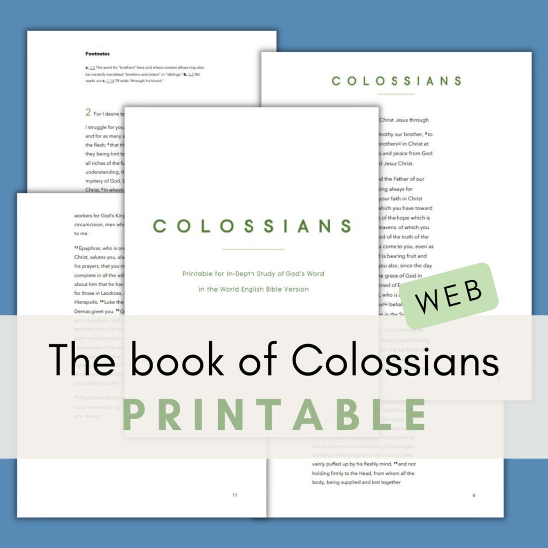 Colossians Printable || Bible Reading & Journaling || Scripture Study ...