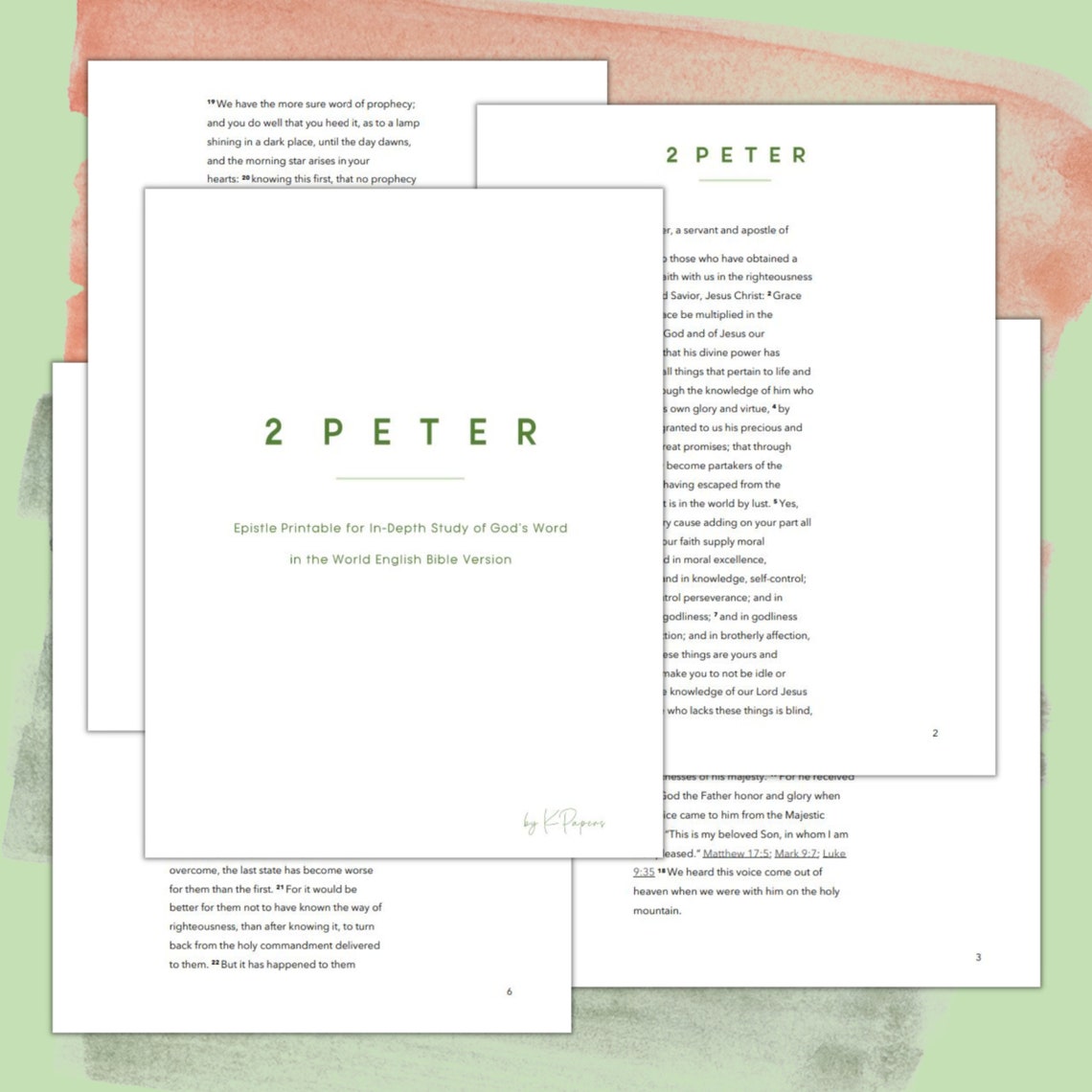 2 Peter Printable || Bible Reading & Journaling || Scripture Study and ...