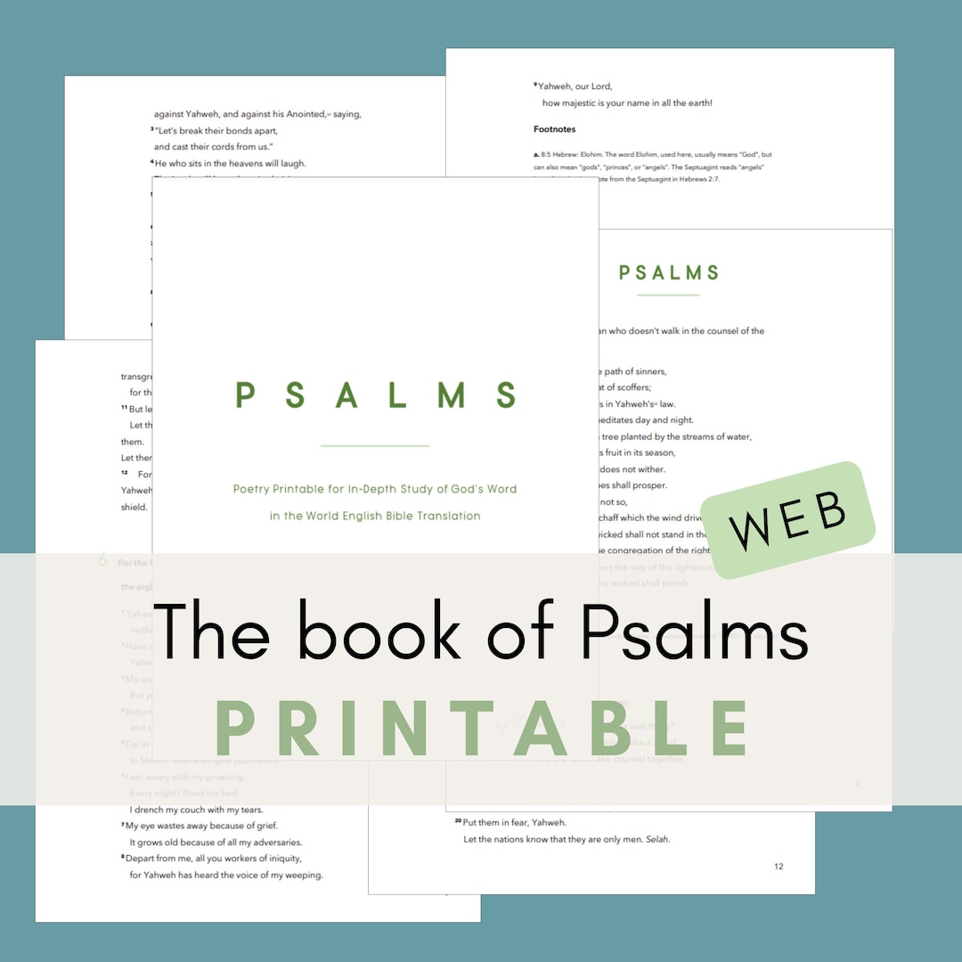 Psalms Printable || Bible Reading & Journaling || Scripture Study and ...