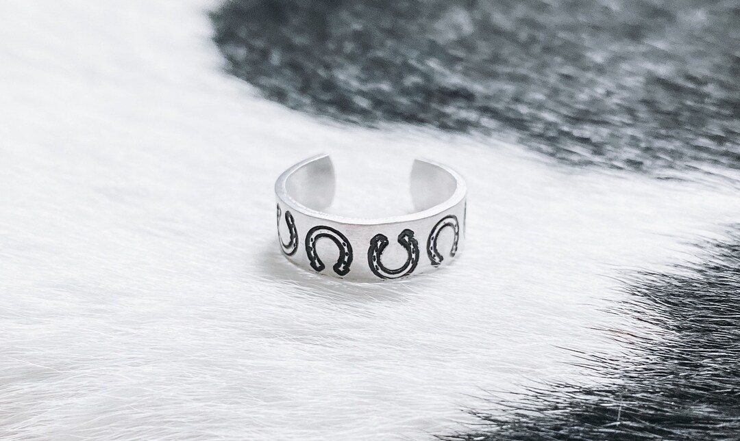 Lucky Horseshoe Ring - Western Handstamped Metal Ring, Cowgirl, Cowboy ...