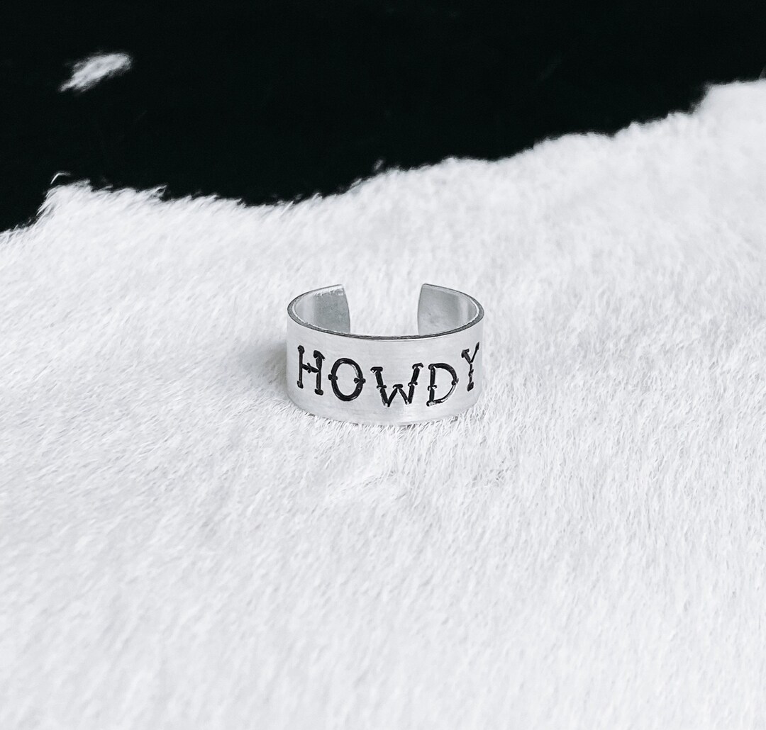 Howdy Ring - Western Handstamped Metal Ring, Cowgirl, Cowboy, Rodeo ...