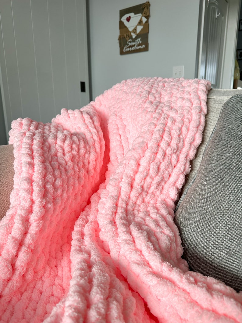 Chunky Hand Knit Blanket - Etsy