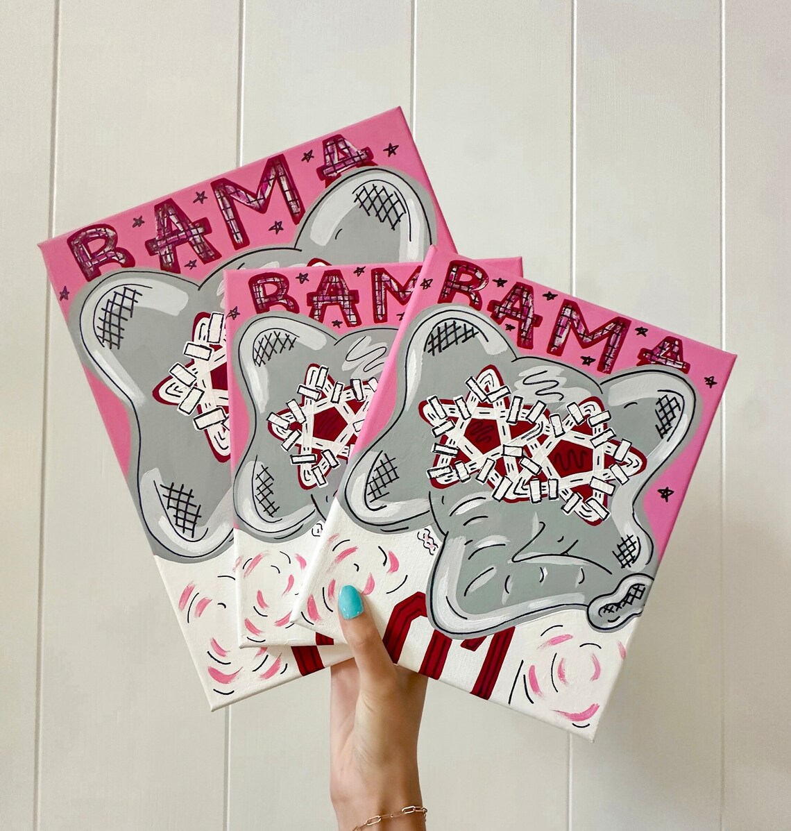 Big Al Mascot in Glasses Painting Ll BAMA - Etsy