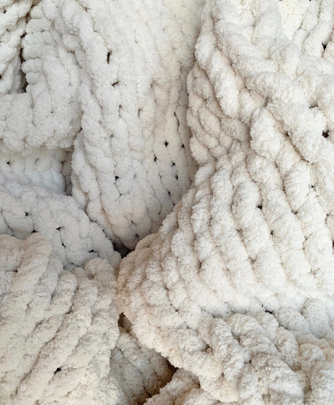 Chunky Hand Knit Blanket - Etsy
