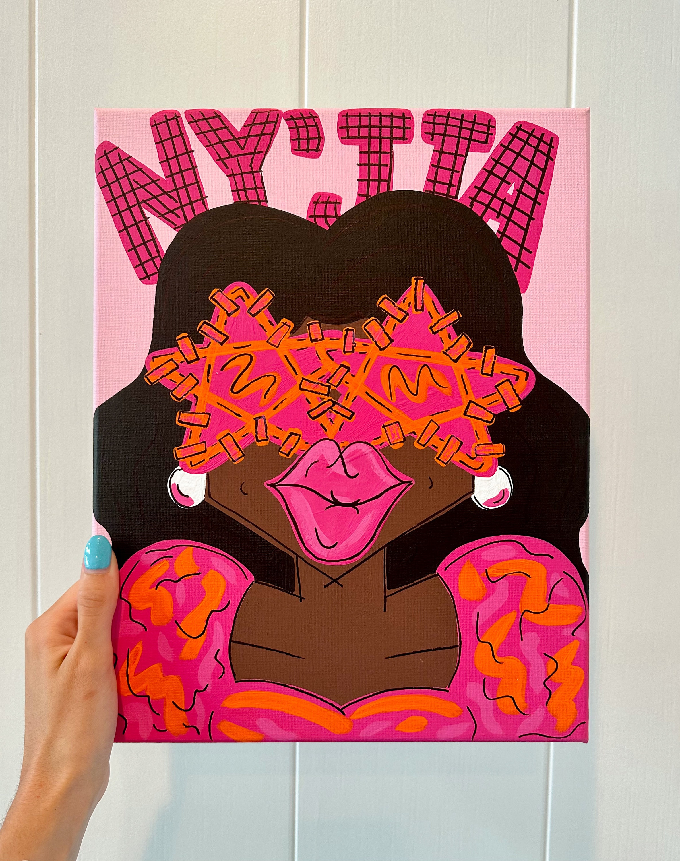 Custom Funky Girl in Glasses Painting - Etsy