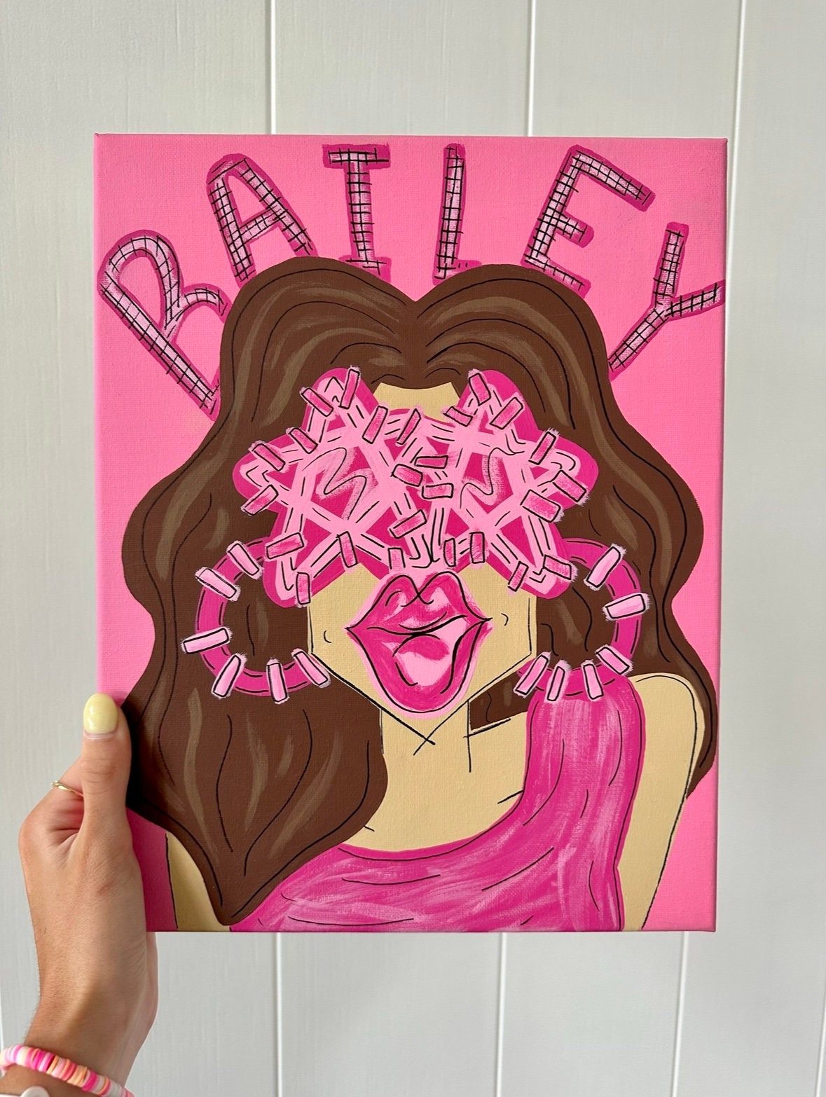 Custom Funky Girl in Glasses Painting - Etsy