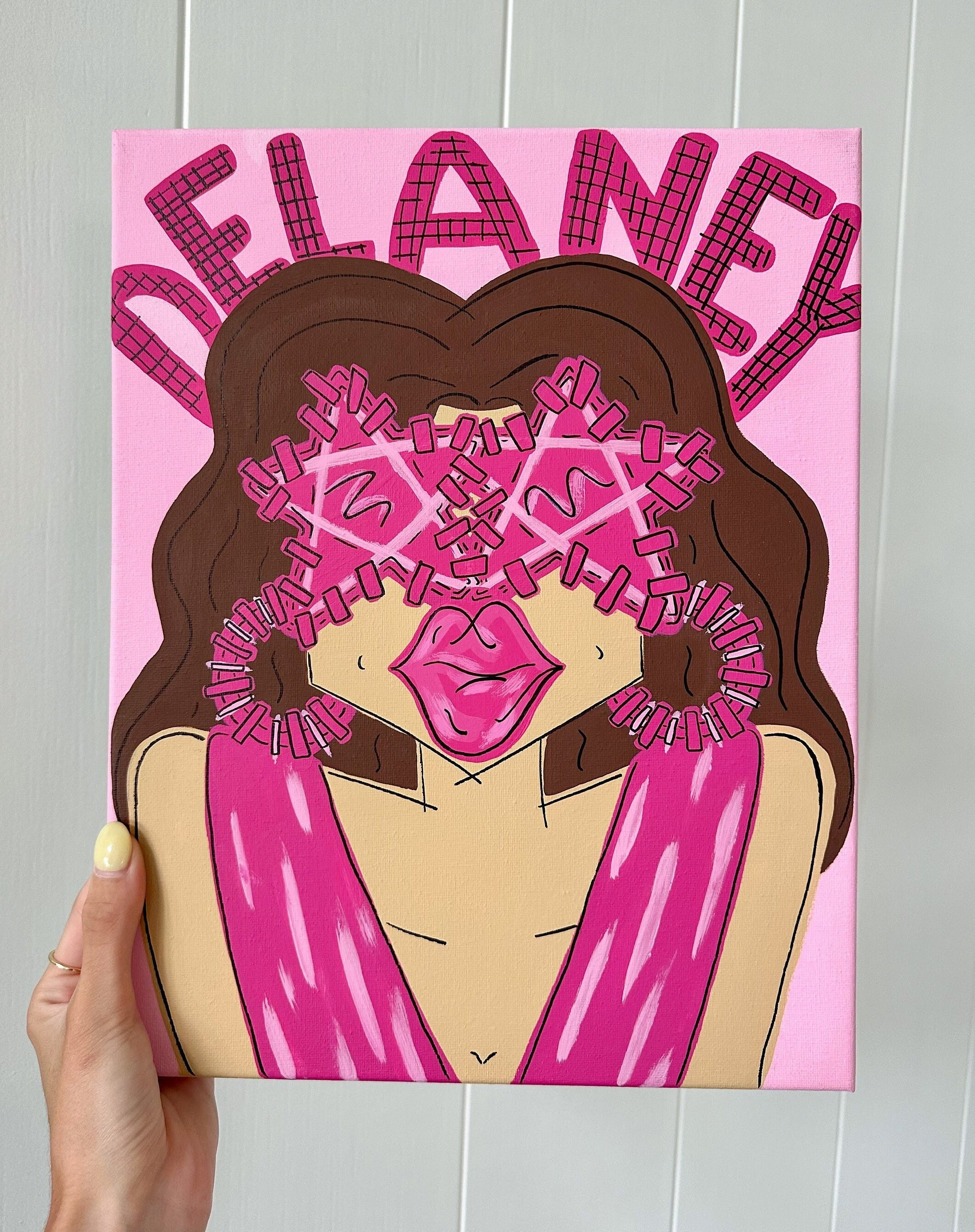 Custom Funky Girl in Glasses Painting - Etsy