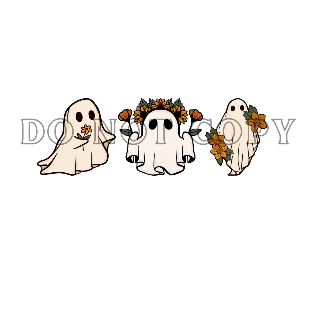 Floral Ghouls | Ghosts | Sunflowers | Fall | PNG | Print to Cut - Etsy
