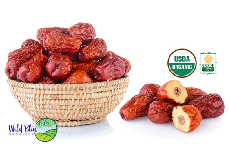 100% ORGANIC Dried Jujube Date California Grown US Seller 대추 Hong Zao ...