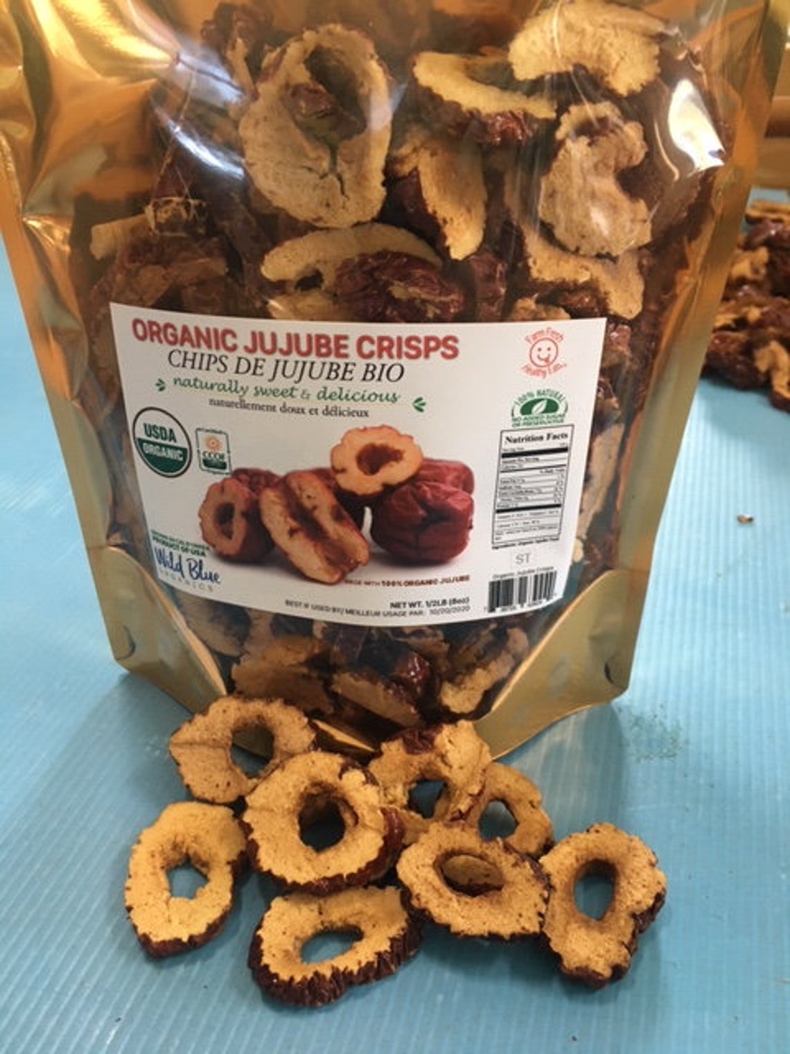 100% Organic Jujube Fruit Chips Superfood Snack 1/2 LB8 Oz | Etsy