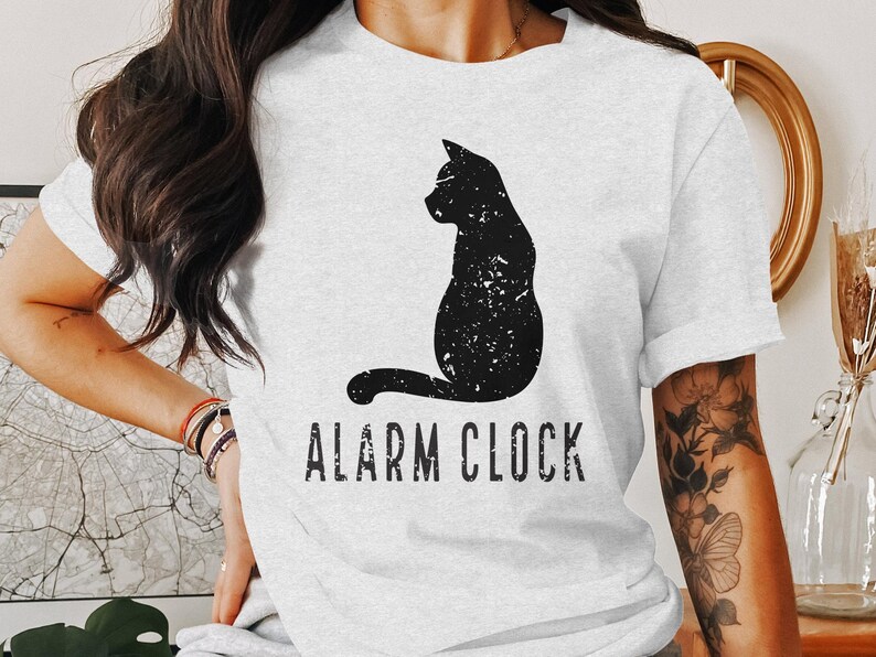 Cat Alarm Clock T-shirt - Funny Kitty Unisex Tee - Etsy UK