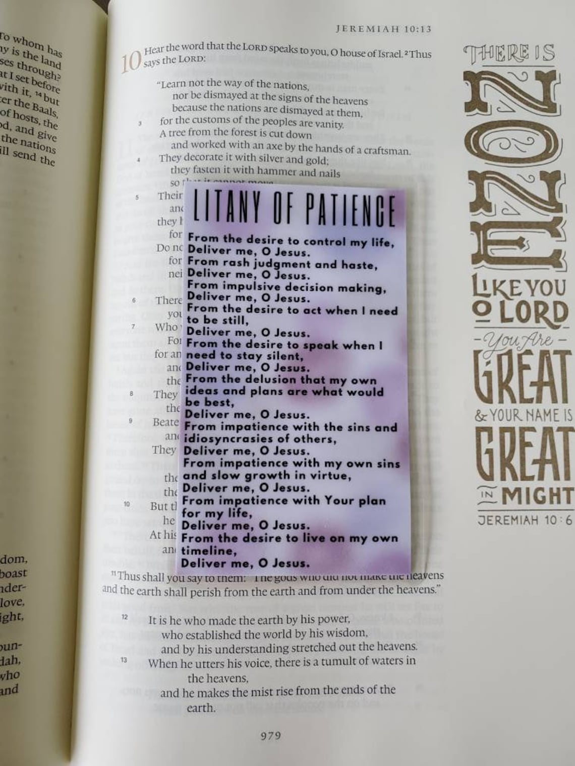 Laminated Prayer Card Litany of Patience - Etsy