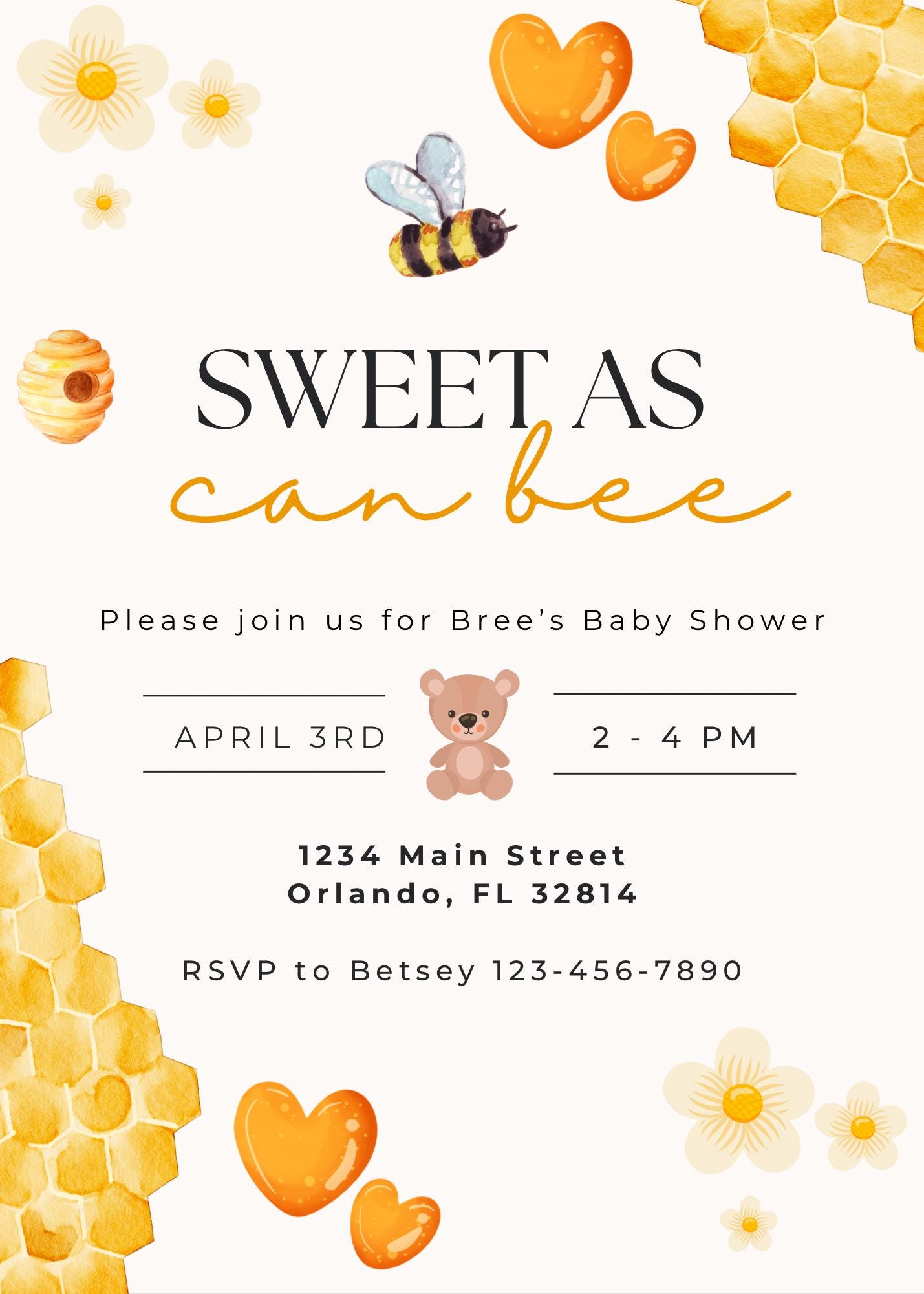Sweet as Can Bee Baby Shower Invitation - Etsy