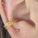 Triple Stacked Conch Hoop Clicker With Twist Gold Conch - Etsy
