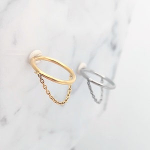 ASTM F136 Hoop With Chain Conch Hoop, Conch Earring, Conch Clicker ...