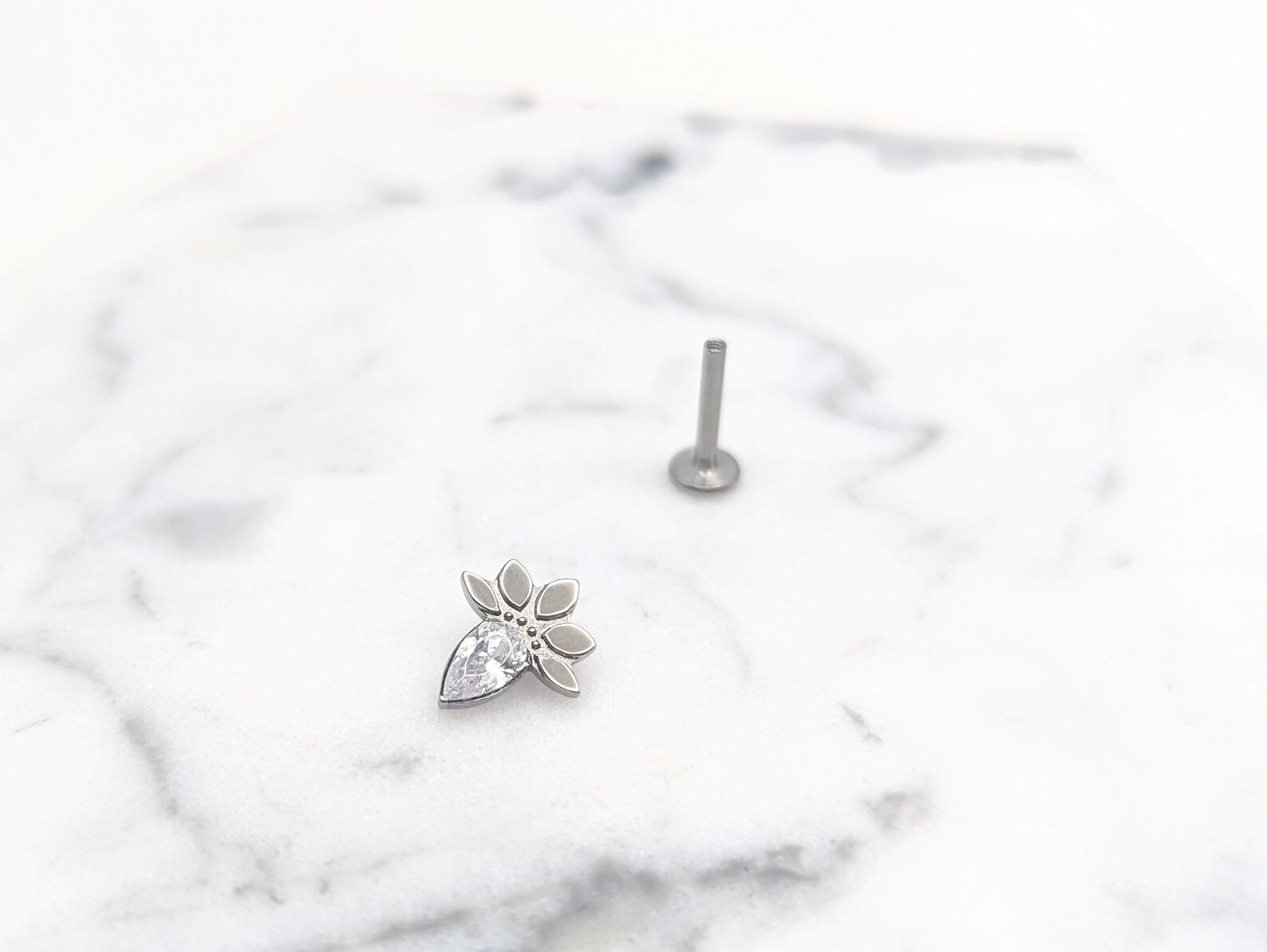 ASTM F136 Lotus Flower Titanium Conch Earring, Conch Labret, Internally ...