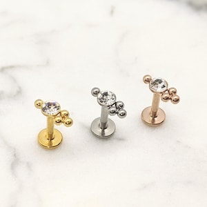 Conch Labret, 16 Guage, Internally Threaded, Conch Earring, 316L ...