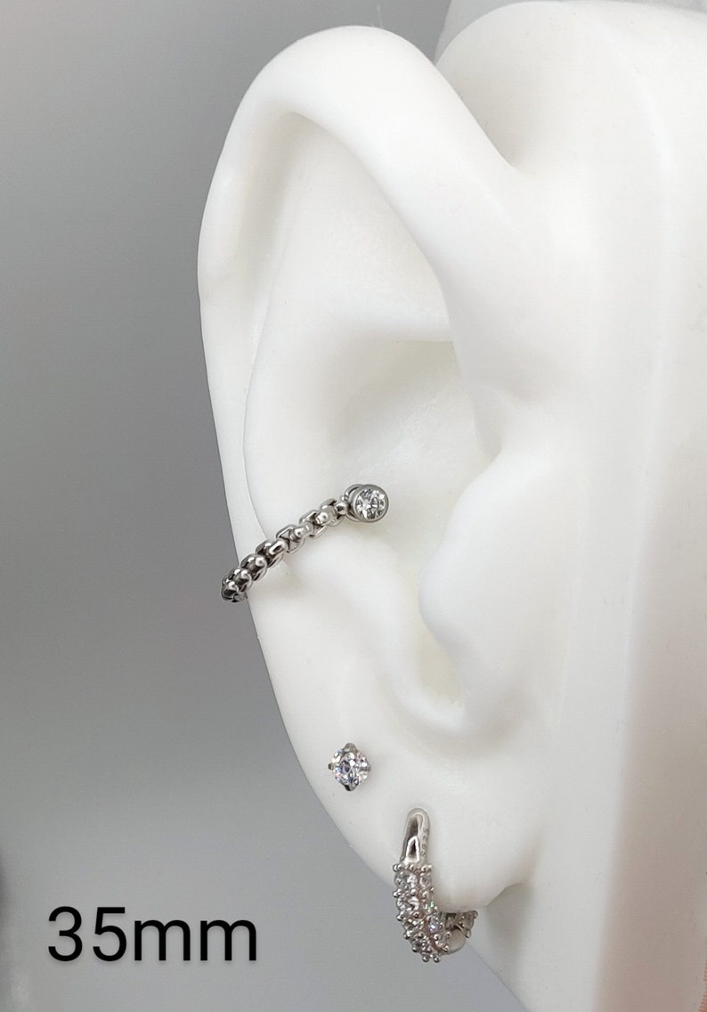 Conch Chain, 2mm Rounded Links Stainless Steel Conch Ear Jacket, Conch ...
