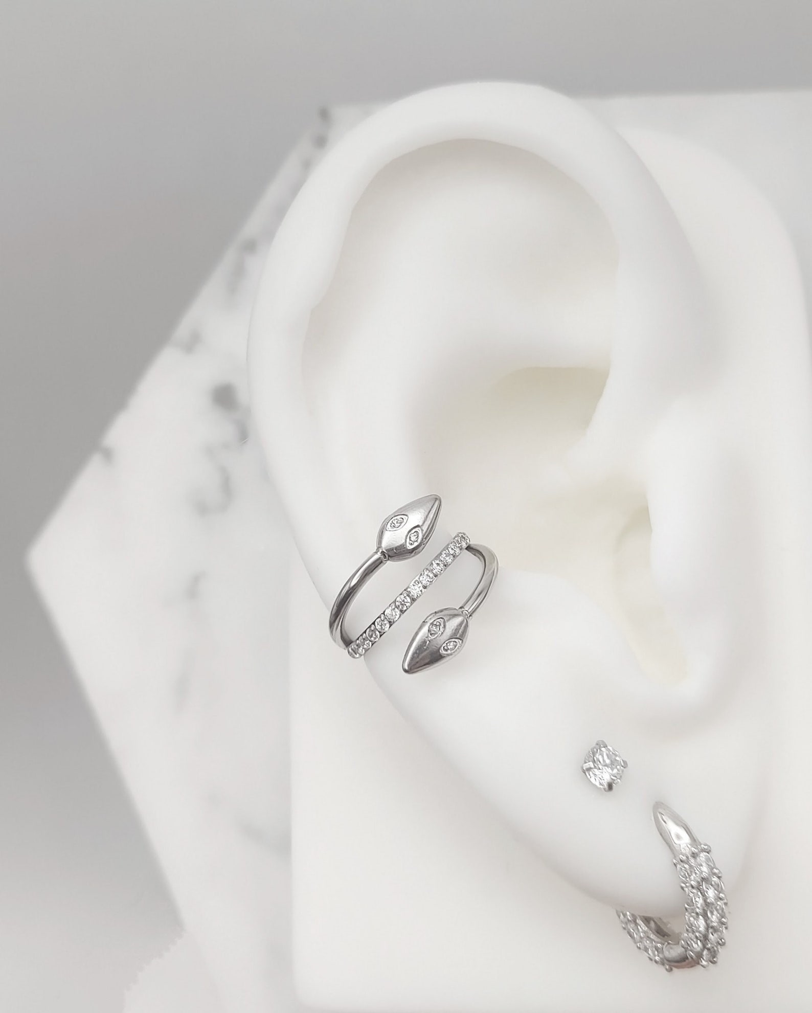 Spiral Snake Conch Earring, 316L Stainless Steel Conch Clicker, Conch ...
