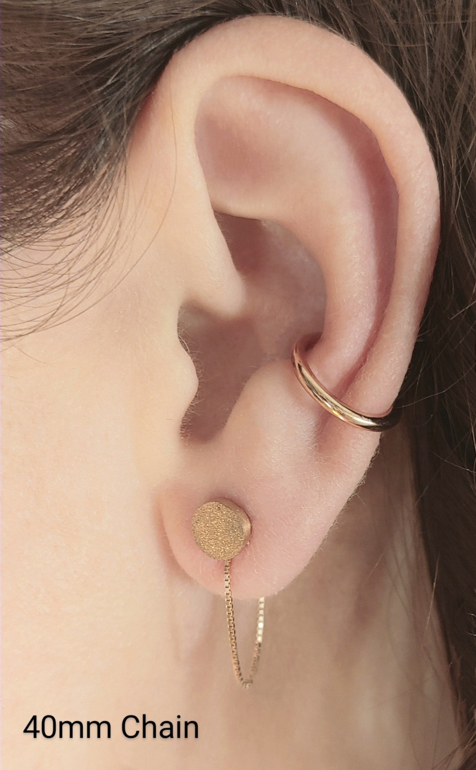 Conch Chain Sterling Silver Earring Chain Box Chain Ear - Etsy