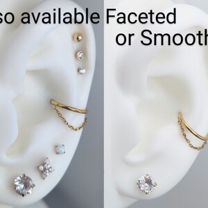 ASTM F136 Gem Hoop With Chain Conch Hoop, Conch Earring, Conch Clicker ...
