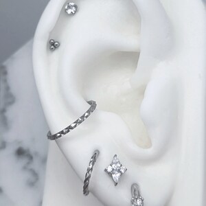 G23 Titanium Conch Hoop, Faceted Conch Hoop, 10mm, 12mm Hoop, 16 Guage ...