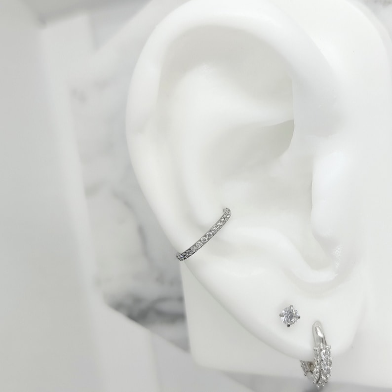 Titanium Gem Conch Hoop Conch Clicker Hoop G23 Titanium 16 - Etsy