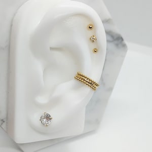 Triple Stack Conch Clicker, Double Beads With Smooth, G23 Titanium ...