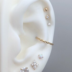 G23 Titanium Conch Hoop, Faceted Conch Hoop, 10mm, 12mm Hoop, 16 Guage ...