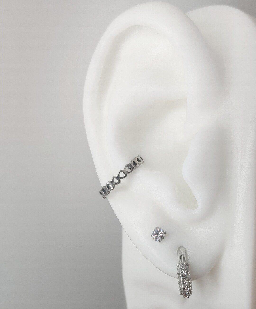 G23 Titanium Heart Conch Hoop, 16 Guage Conch Earring, 12mm Conch ...