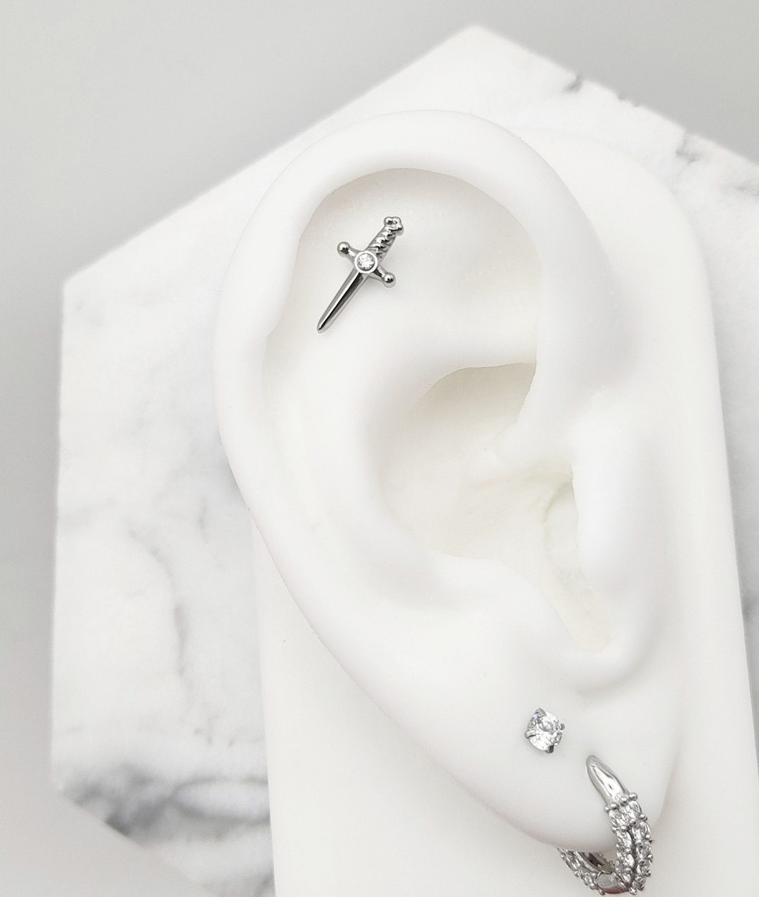 ASTM F136 Titanium Dagger Conch Labret Conch Earring Conch - Etsy