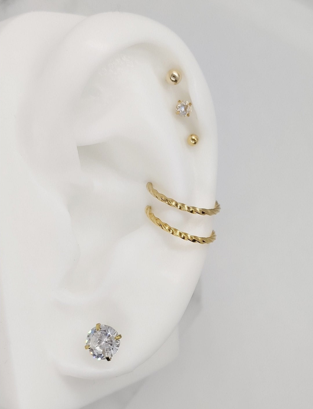 Twisted Conch Earring, Conch Clicker Hoop, 6/8/10/12mm Diameter ...