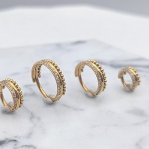 Triple Stack Conch Clicker, Gem Smooth Bead, G23 Titanium Conch, Gold ...