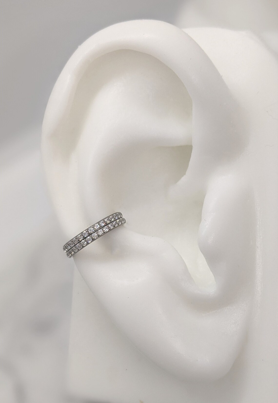 ASTM F136 Titanium Double Gem Conch Hoop Conch Earring16 - Etsy