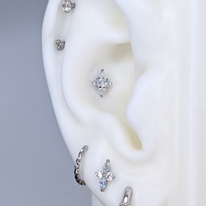 ASTM F136 Pear Star Titanium Conch Earring, Conch Labret, Internally ...