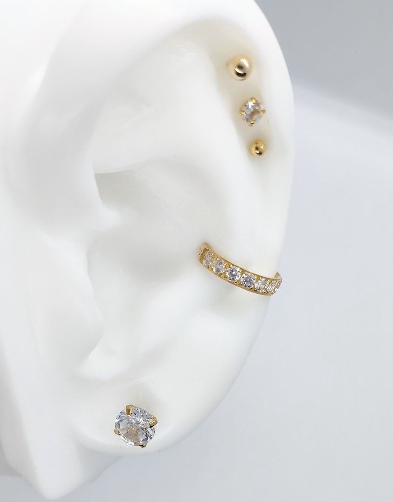 Titanium Gem Conch Earring Gold Conch Hoop G23 Titanium - Etsy