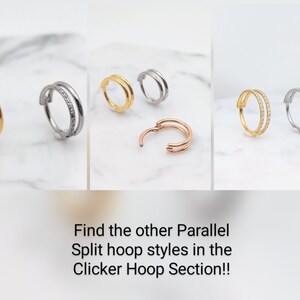 Double Gem Parallel Split Double Conch Hoop, G23 Titanium Conch Earring ...