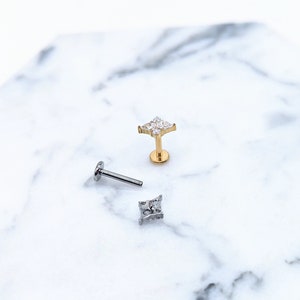 ASTM F136 Pear Star Titanium Conch Earring, Conch Labret, Internally ...