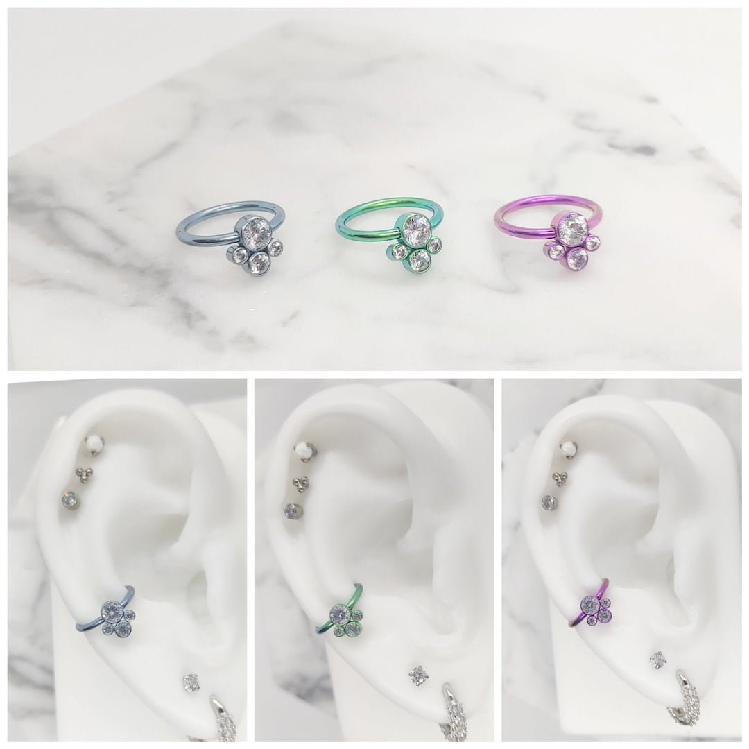 Titanium Conch Earring, Captive Bead Ring, CBR, Conch Hoop, 10mm Conch ...