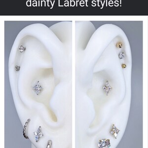 Conch Labret, 16 Guage, Internally Threaded, Conch Earring, 316L ...