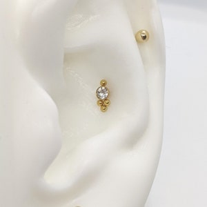 Conch Labret, 16 Guage, Internally Threaded, Conch Earring, 316L ...