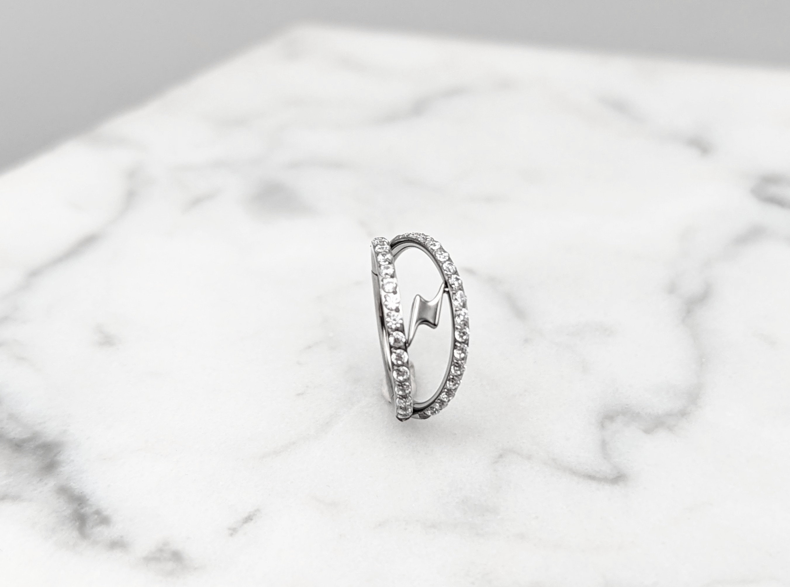 Double Gem With Lightning Conch Hoop, 10mm Conch Hoop, G23 Titanium ...