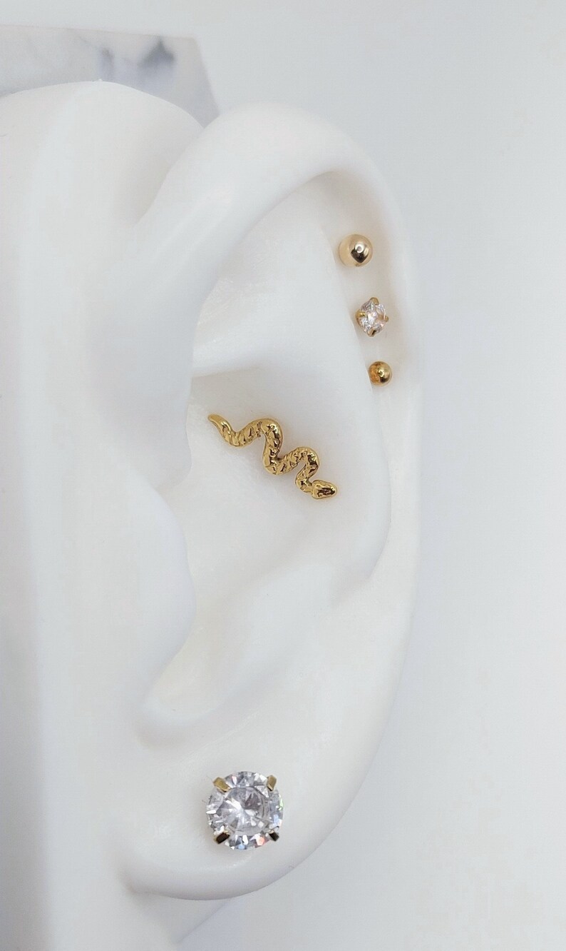 ASTM F136 Titanium Snake Conch Labret Conch Earring Conch - Etsy