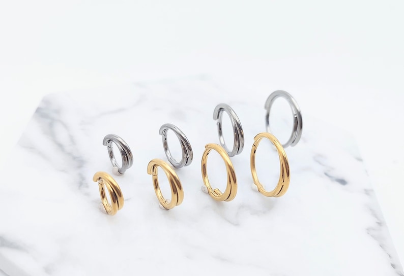 Crossover Conch Clicker Hoop G23 Titanium 12mm Gold Conch - Etsy